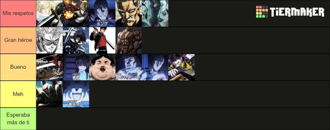 Class S Heroes One Punch Man Tier List (Community Rankings) - TierMaker