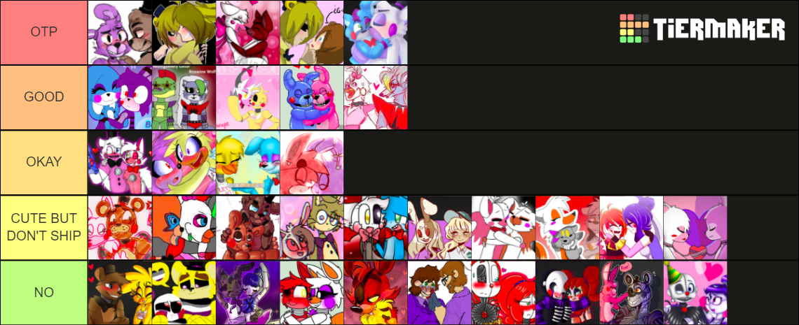 fnaf ships Tier List (Community Rankings) - TierMaker