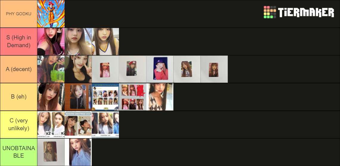 Haerin Photocards Tier List (Community Rankings) - TierMaker