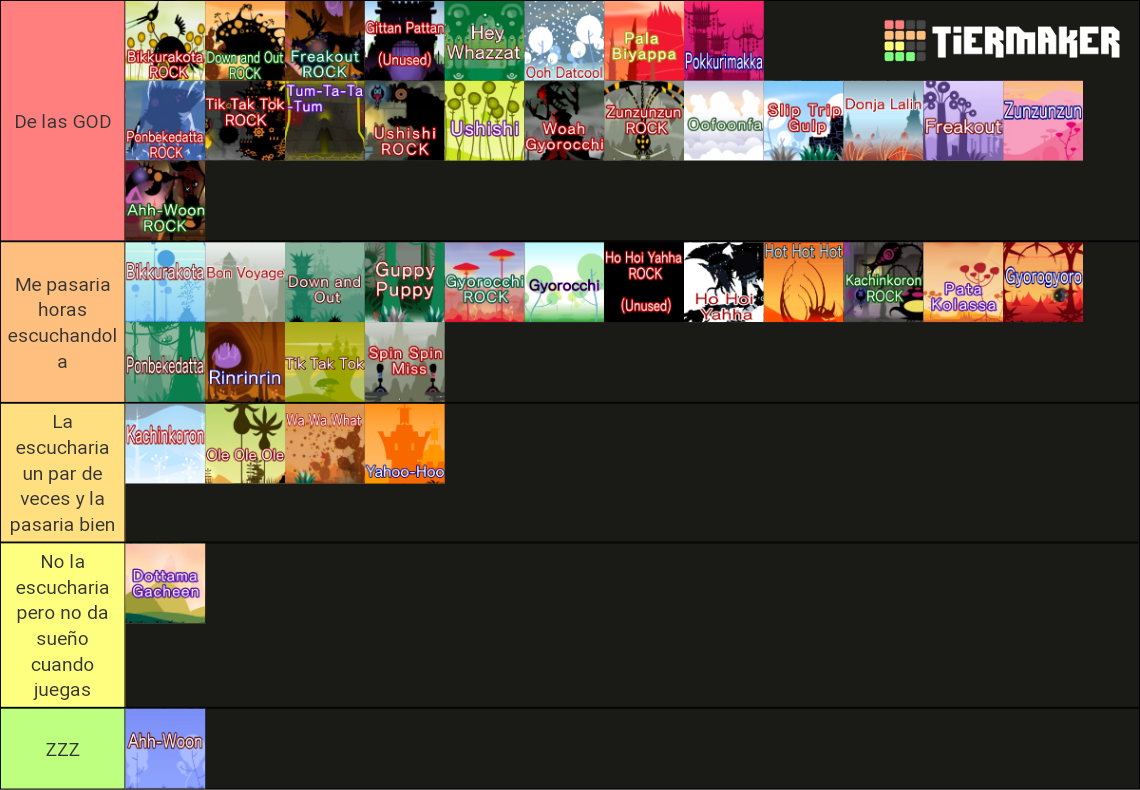 Patapon All Soundtrack Tier List (Community Rankings) - TierMaker