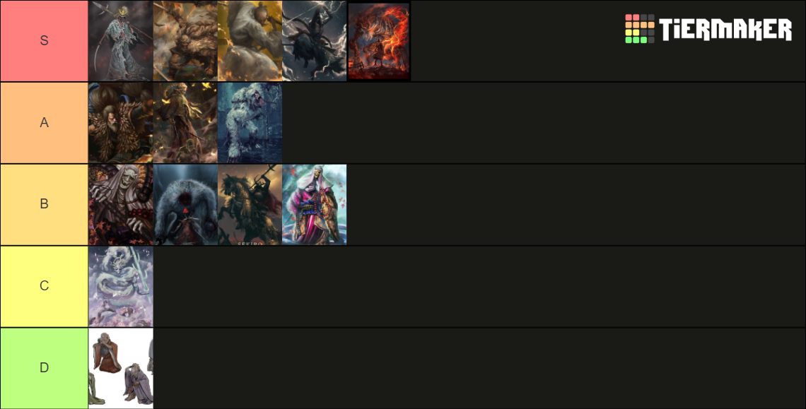 Sekiro Main Boss List Tier List (Community Rankings) - TierMaker
