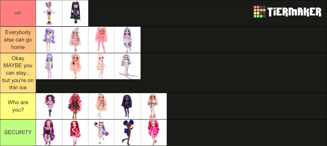 Pink/Purple Rainbow High Dolls Tier List (Community Rankings) - TierMaker