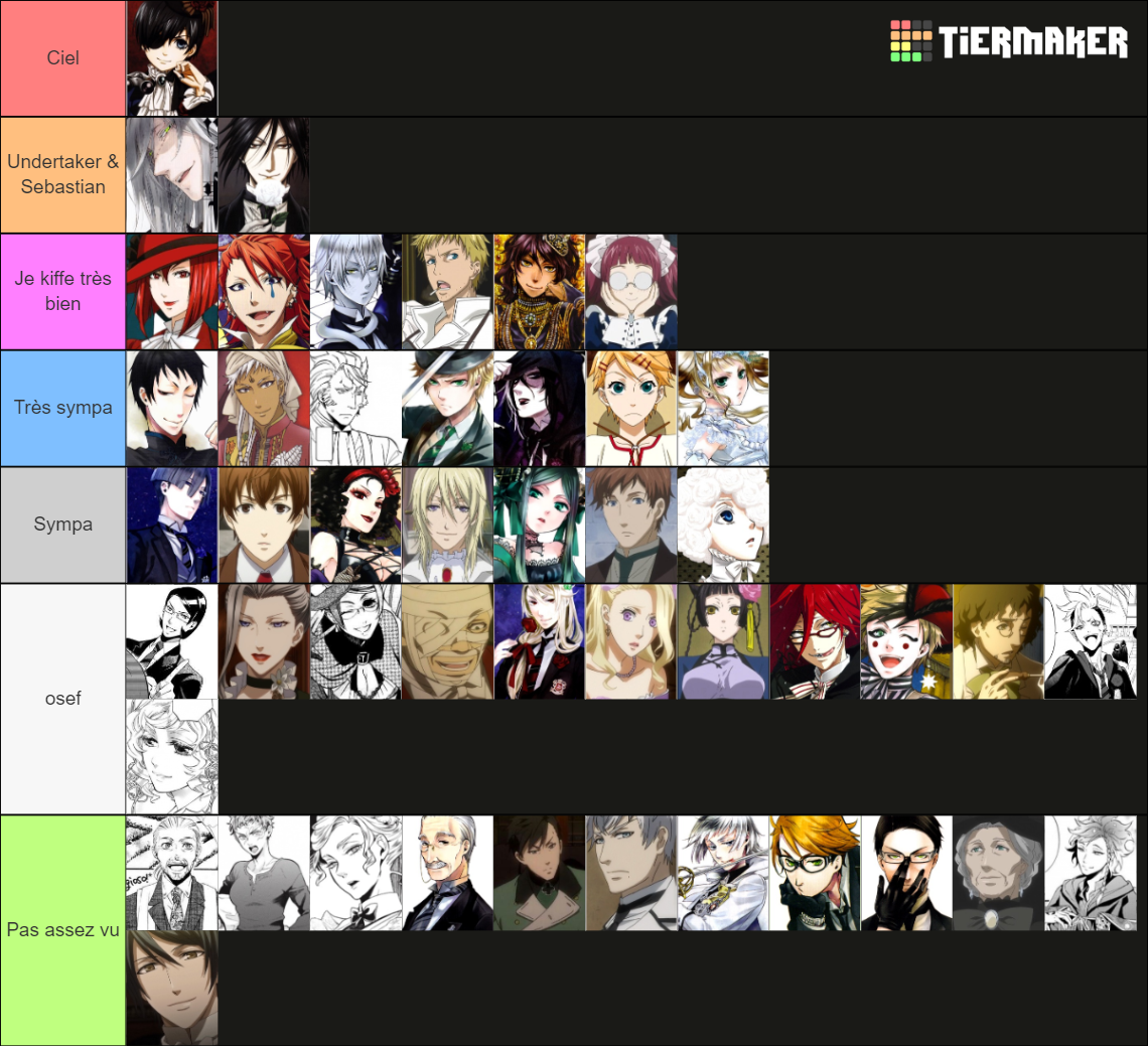 Black Butler All Characters Tier List (Community Rankings) - TierMaker