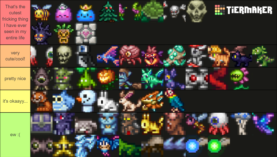 Terraria pets! Tier List (Community Rankings) - TierMaker