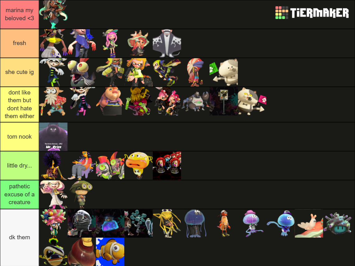 All Splatoon Characters Tier List (Community Rankings) - TierMaker