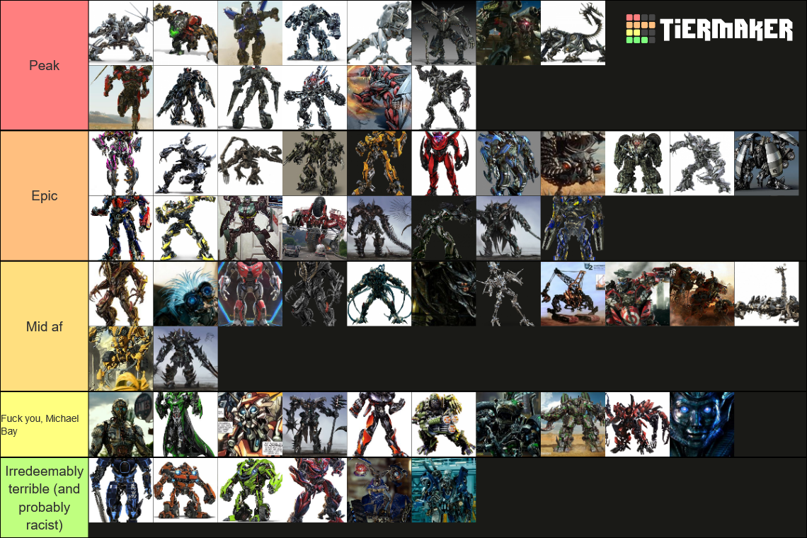 Transformers Movie Characters Tier List (Community Rankings) - TierMaker