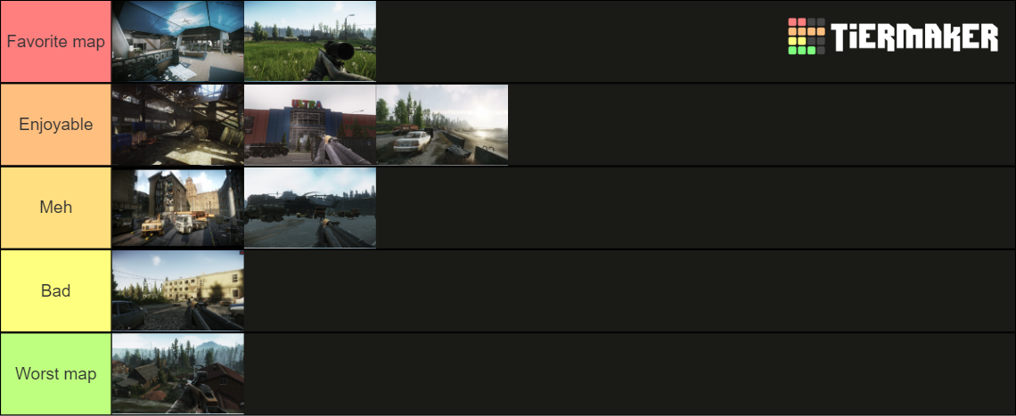 Tarkov maps 13.0 Tier List (Community Rankings) - TierMaker