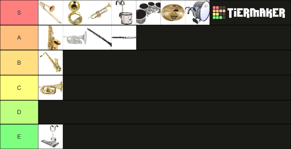Marching Band Instruments Tier List (Community Rankings) - TierMaker