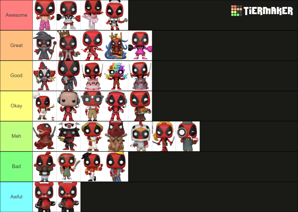 Deadpool Funko Pops! Tier List (Community Rankings) - TierMaker