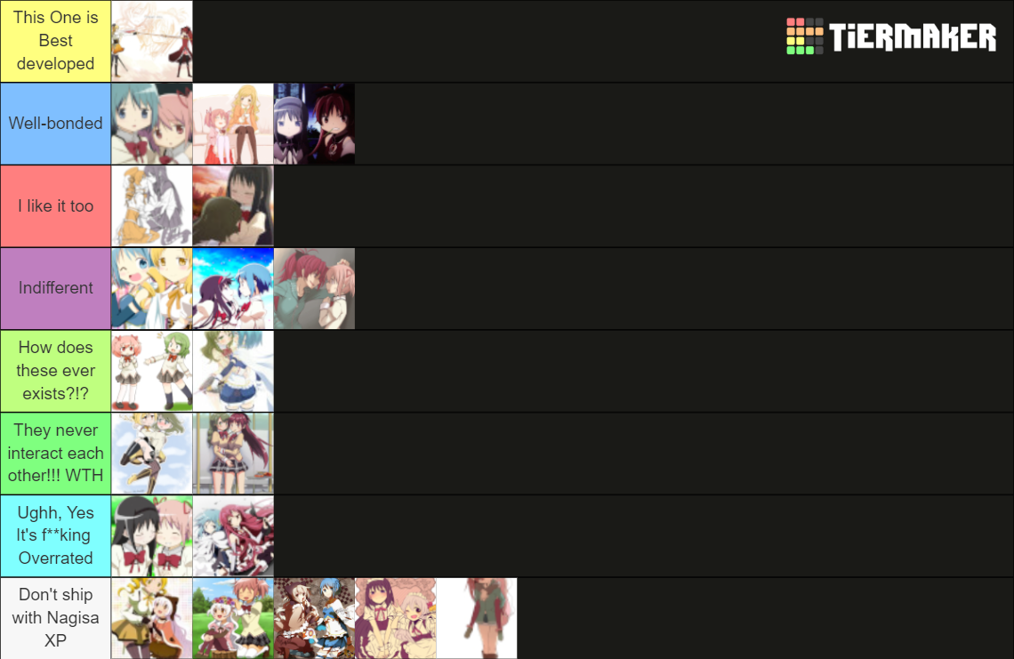 Madoka Magica Yuri Ship List Tier List (Community Rankings) - TierMaker