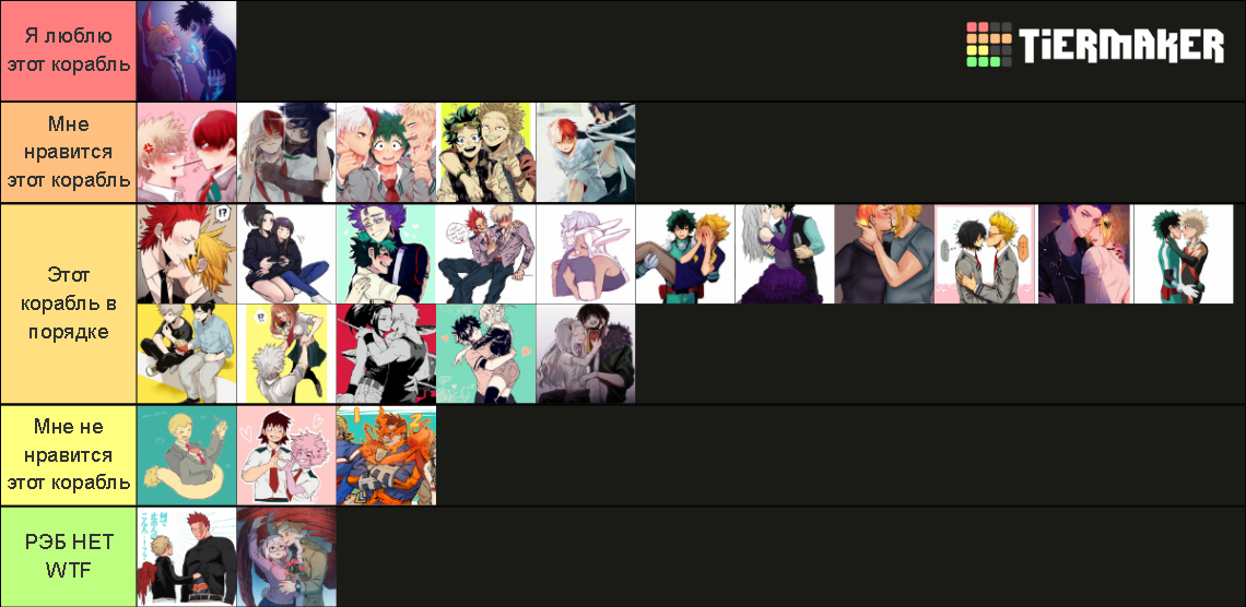 cursed mha ships Tier List (Community Rankings) - TierMaker