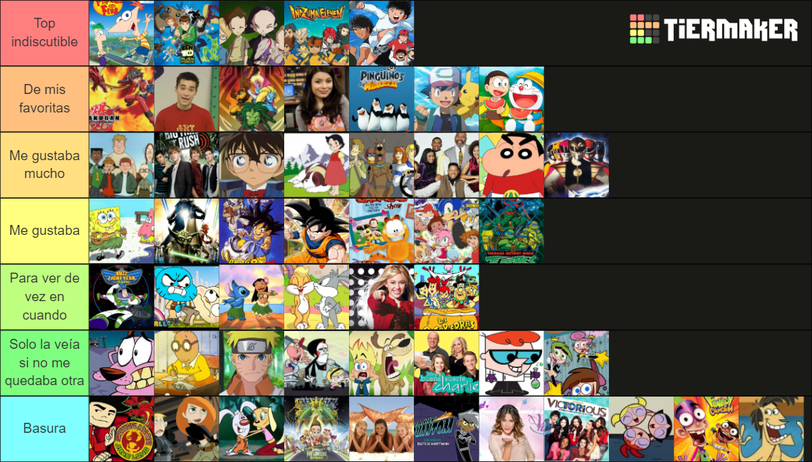 Series infantiles infancia en los 2000 (España). Tier List (Community ...