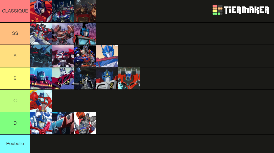 Optimus Prime Design Tier List (Community Rankings) - TierMaker