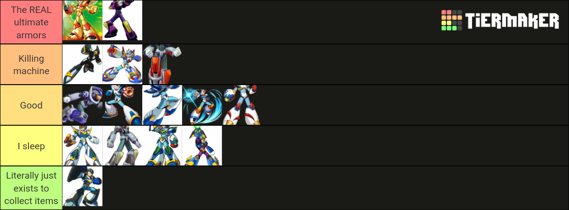Mega Man x armors rank Tier List (Community Rankings) - TierMaker Mega Man x armors rank Tier List (Community Rankings) - TierMaker