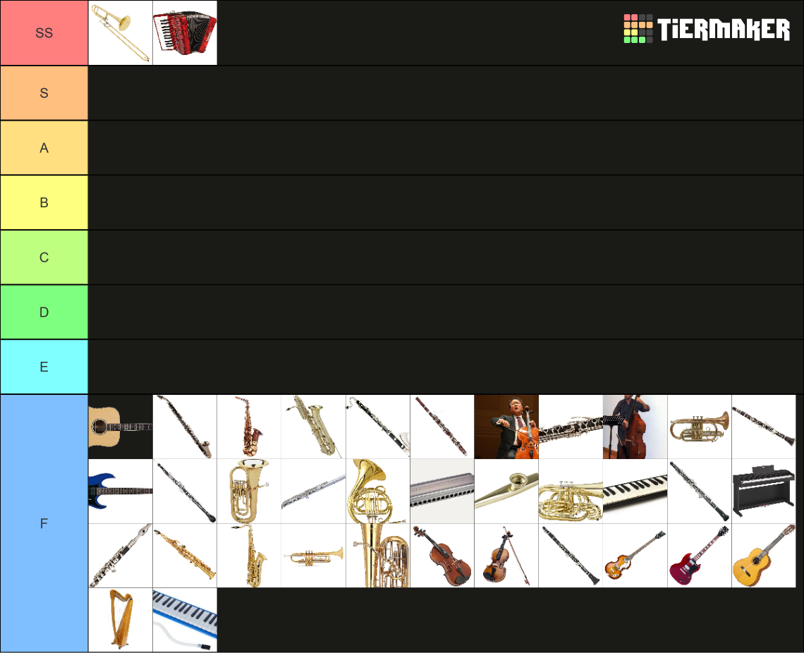 Instruments Tier List (Community Rankings) - TierMaker