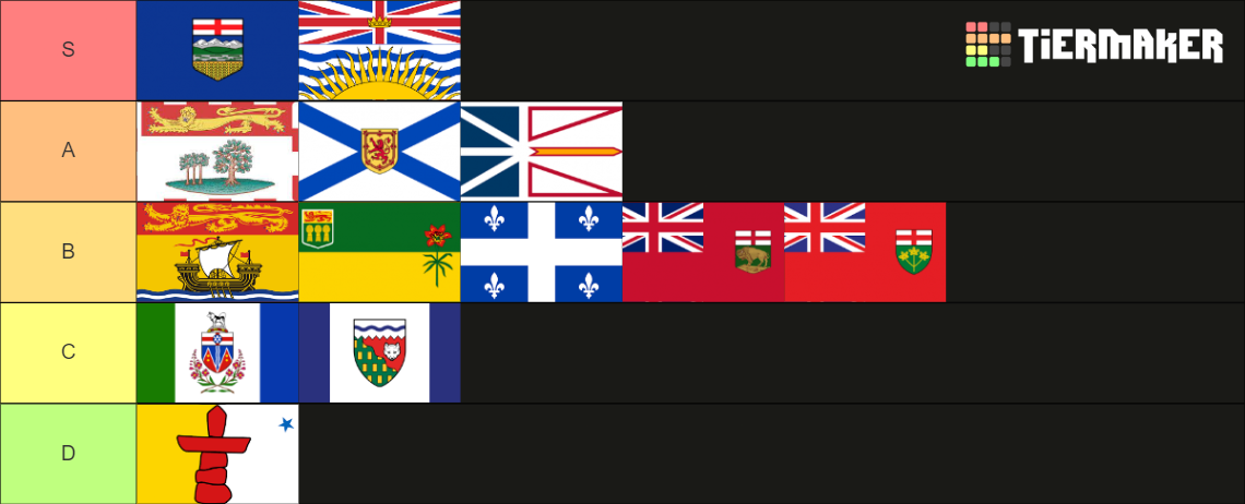 Canada provinces Tier List (Community Rankings) - TierMaker
