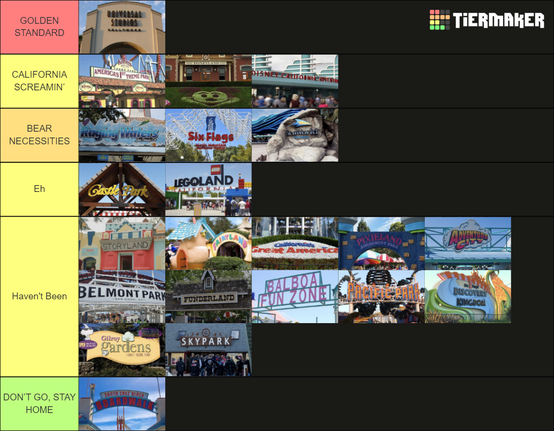 California Amusement Parks Tier List (Community Rankings) - TierMaker