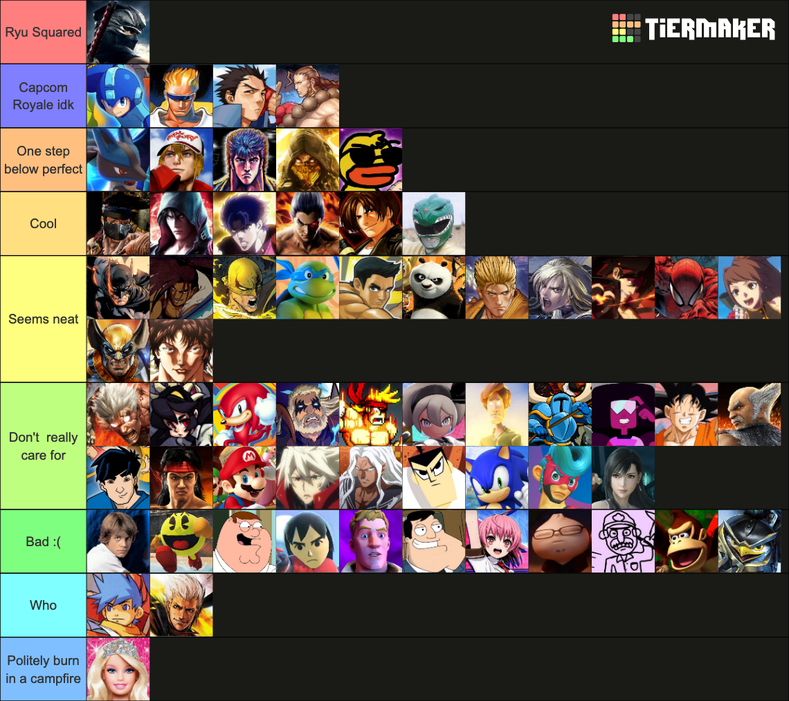 VS Matchups for Ryu Tier List (Community Rankings) - TierMaker