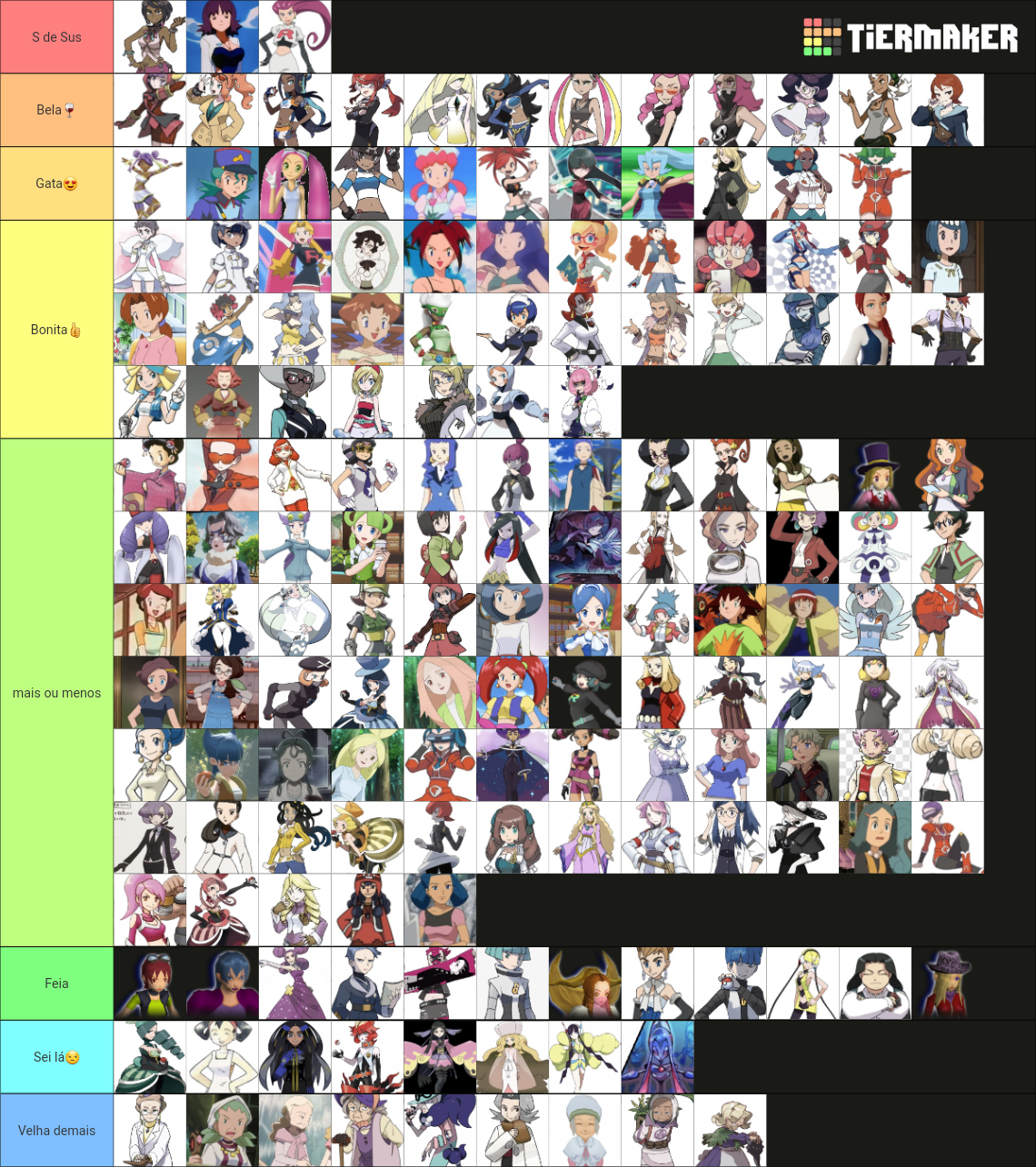 Female Pokémon Characters/Waifus Tier List (Community Rankings) - TierMaker