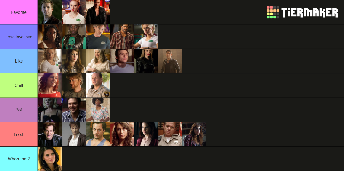True Blood Characters Tier List (Community Rankings) - TierMaker
