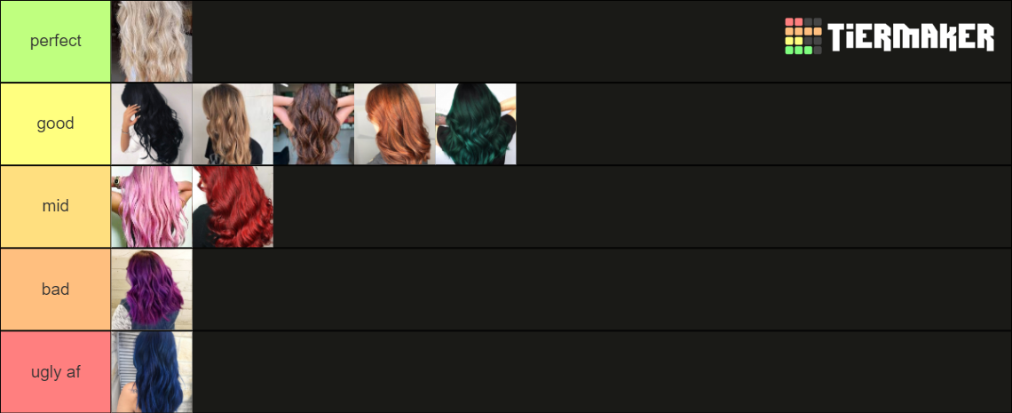 Hair Color Tier List (Community Rankings) - TierMaker