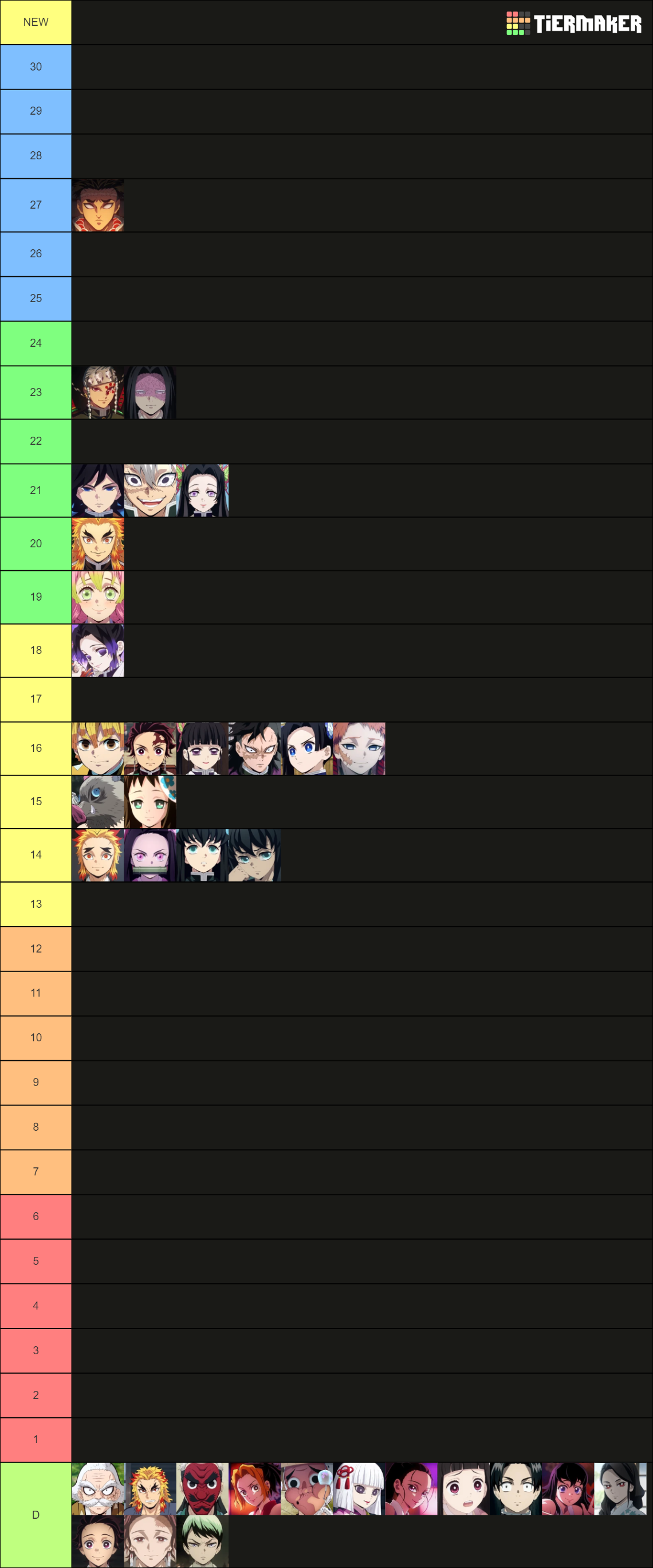 All 115 Demon Slayer Characters Tier List (Community Rankings) - TierMaker