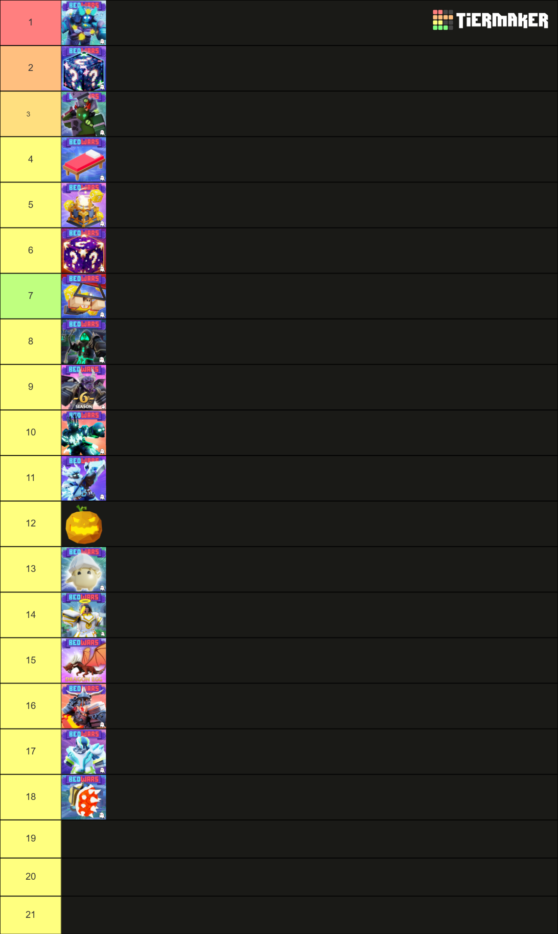 roblox bedwars updates Tier List (Community Rankings) - TierMaker
