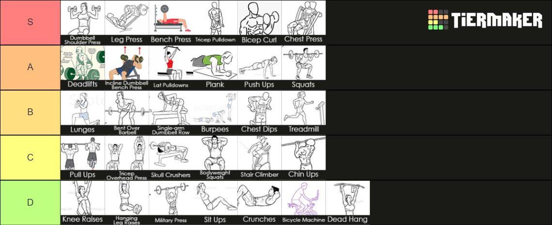 Exercises Tier List (Community Rankings) - TierMaker