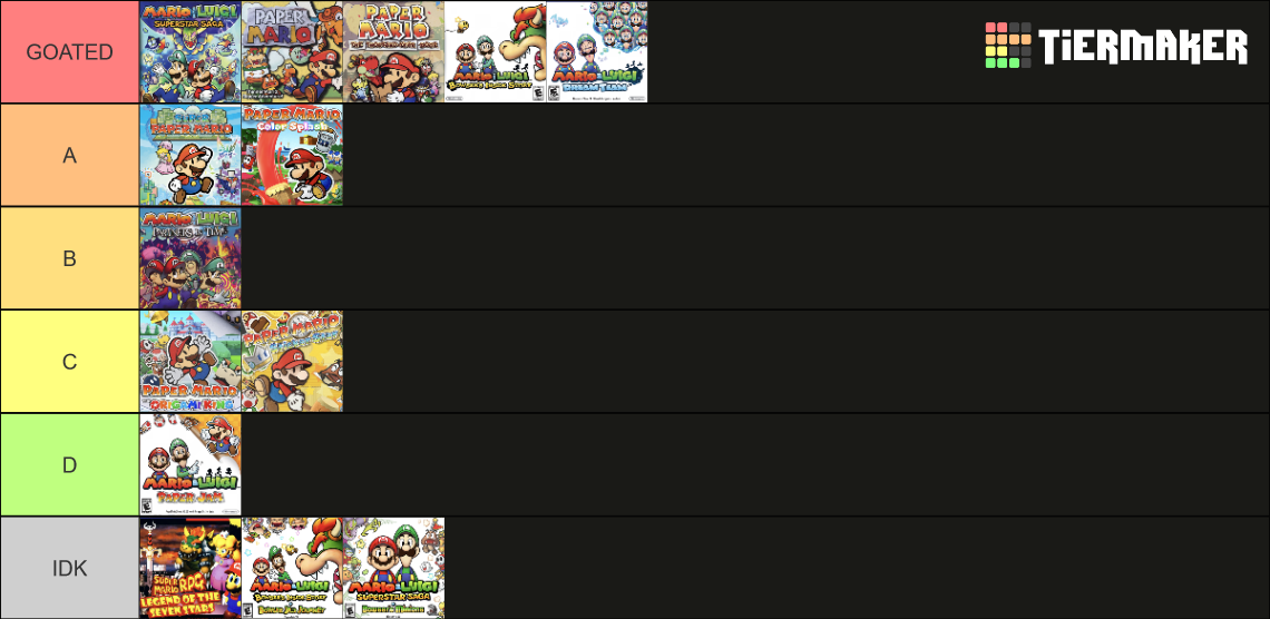 Mario RPG (2020) Tier List (Community Rankings) - TierMaker