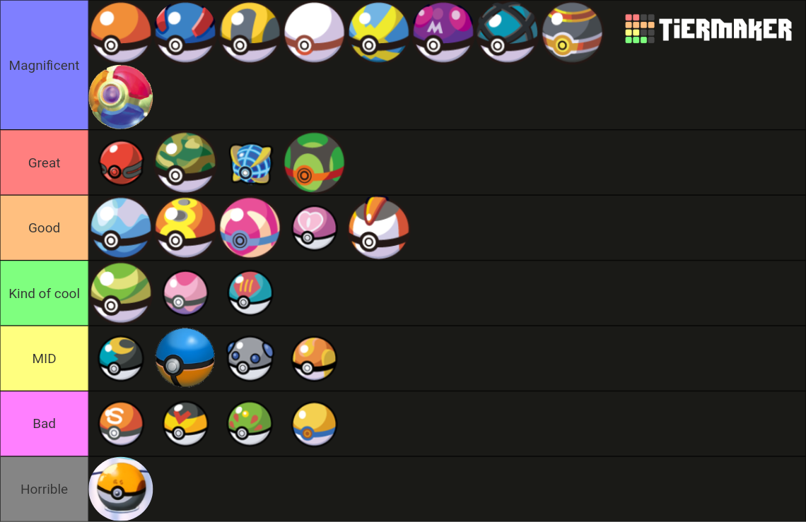 Pokeballs Tier List (Community Rankings) - TierMaker