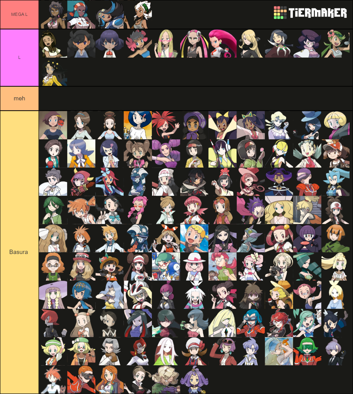 Pokemon Female Characters Tier List (Community Rankings) - TierMaker