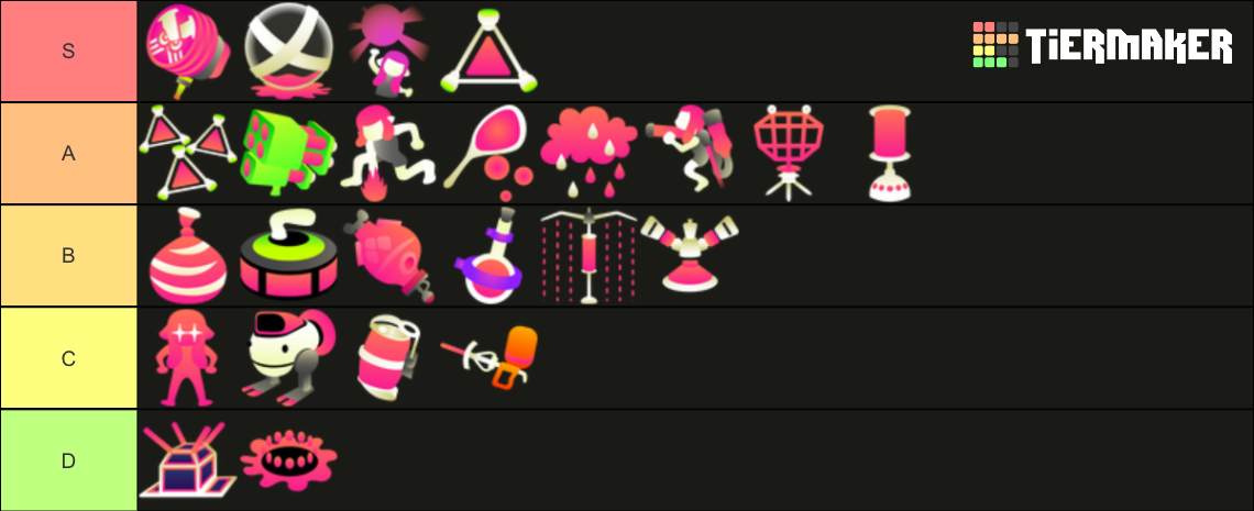 Splatoon 2 subs and specials Tier List (Community Rankings) - TierMaker