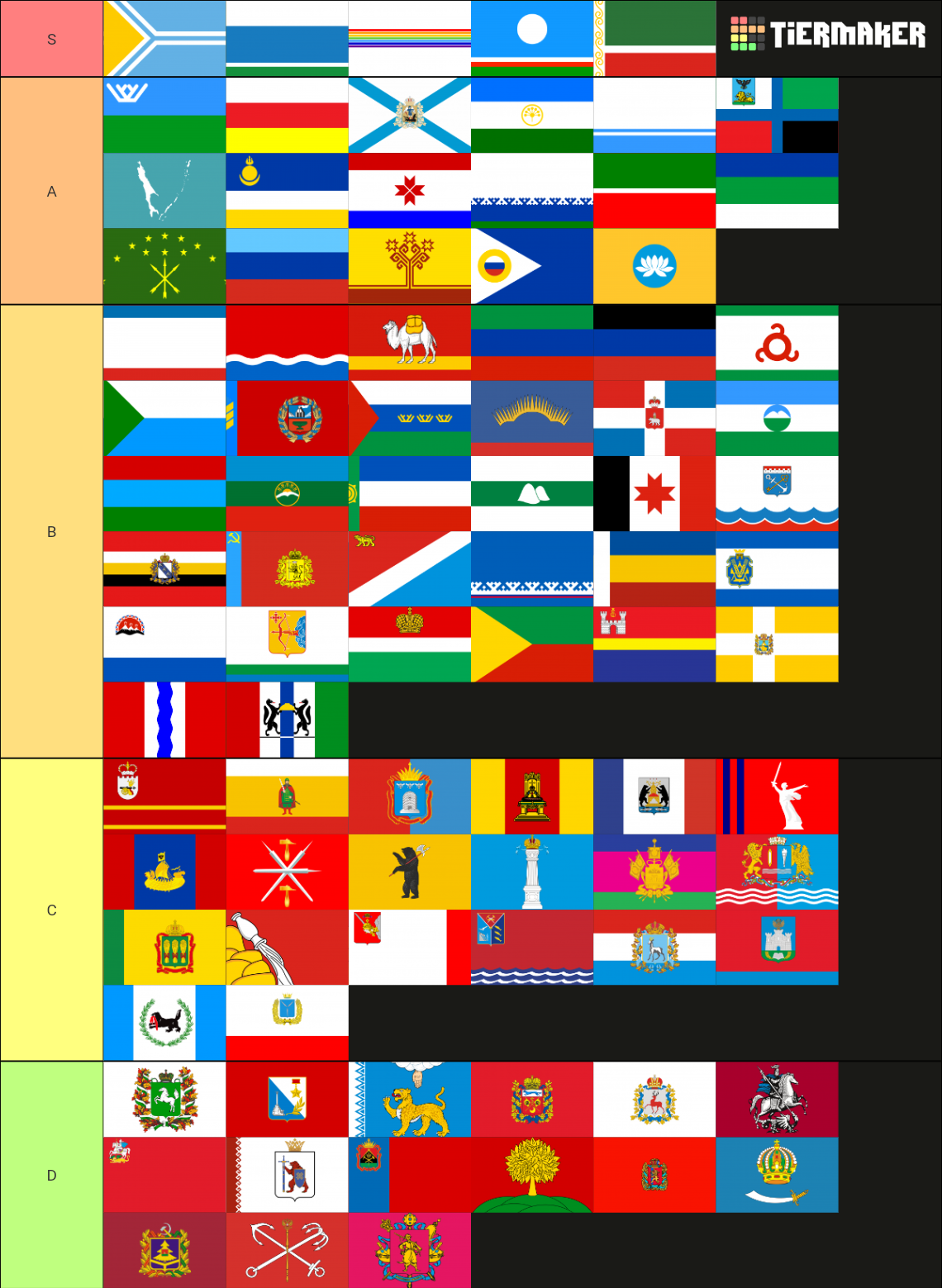 Russian region flags Tier List (Community Rankings) - TierMaker