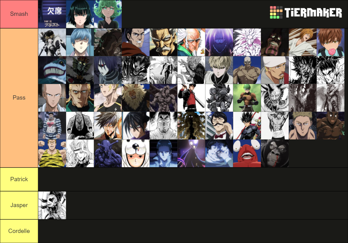 One Punch Man Strength Tierlist Tier List (Community Rankings) - TierMaker