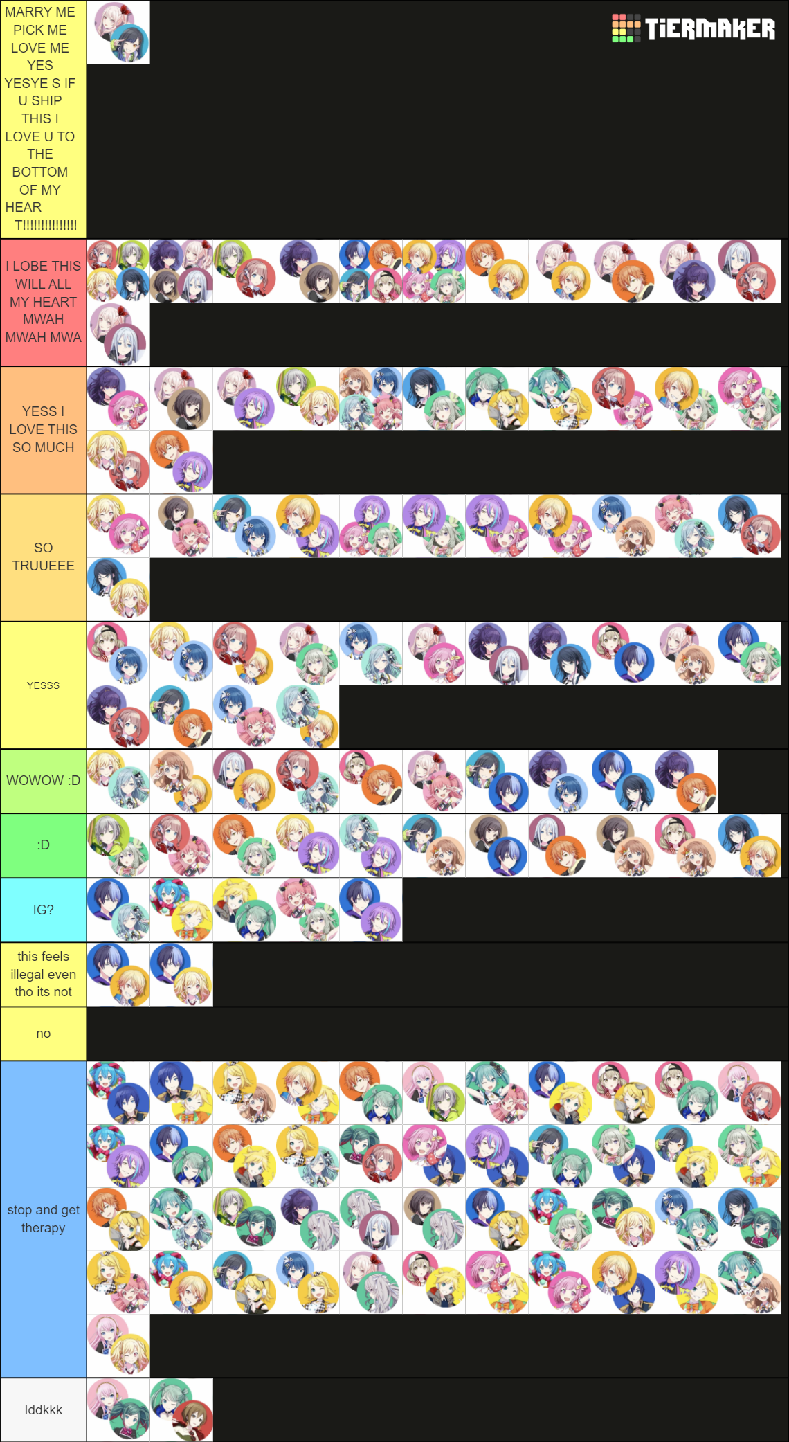 Project Sekai Shipping Tierlist (includes all sekai loids) Tier List (Community Rankings ...