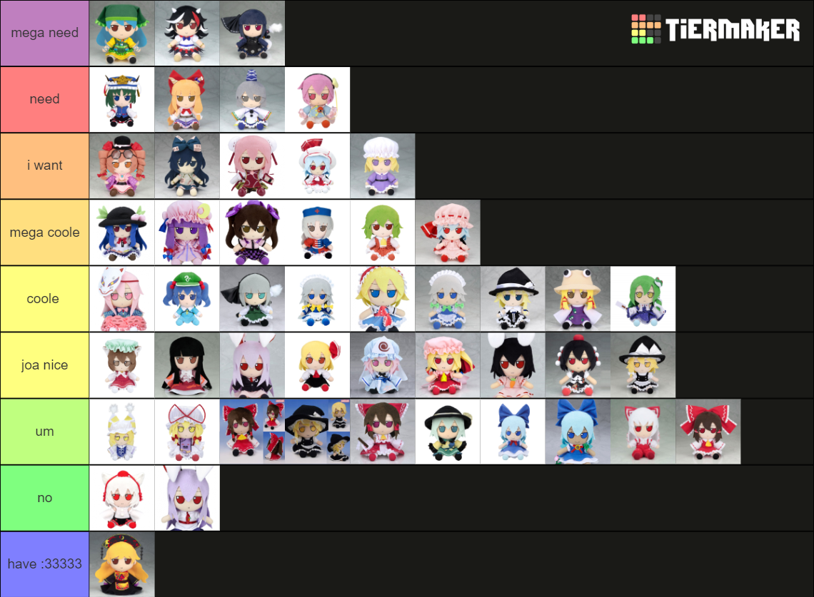 fumo list Tier List (Community Rankings) - TierMaker