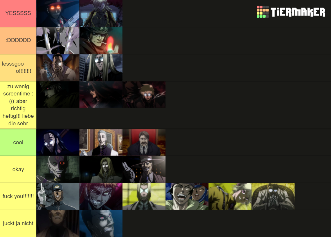 Hellsing character Tier List (Community Rankings) - TierMaker
