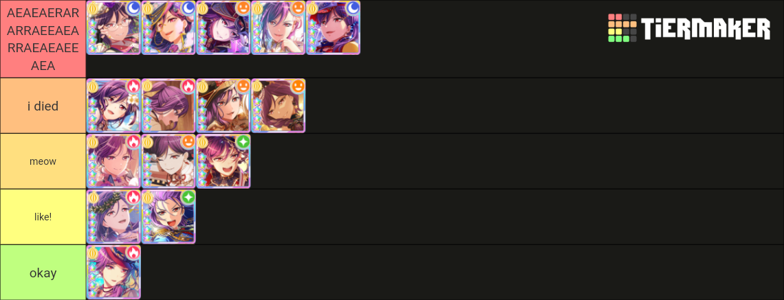 kaoru seta 4* cards (imo) Tier List (Community Rankings) - TierMaker