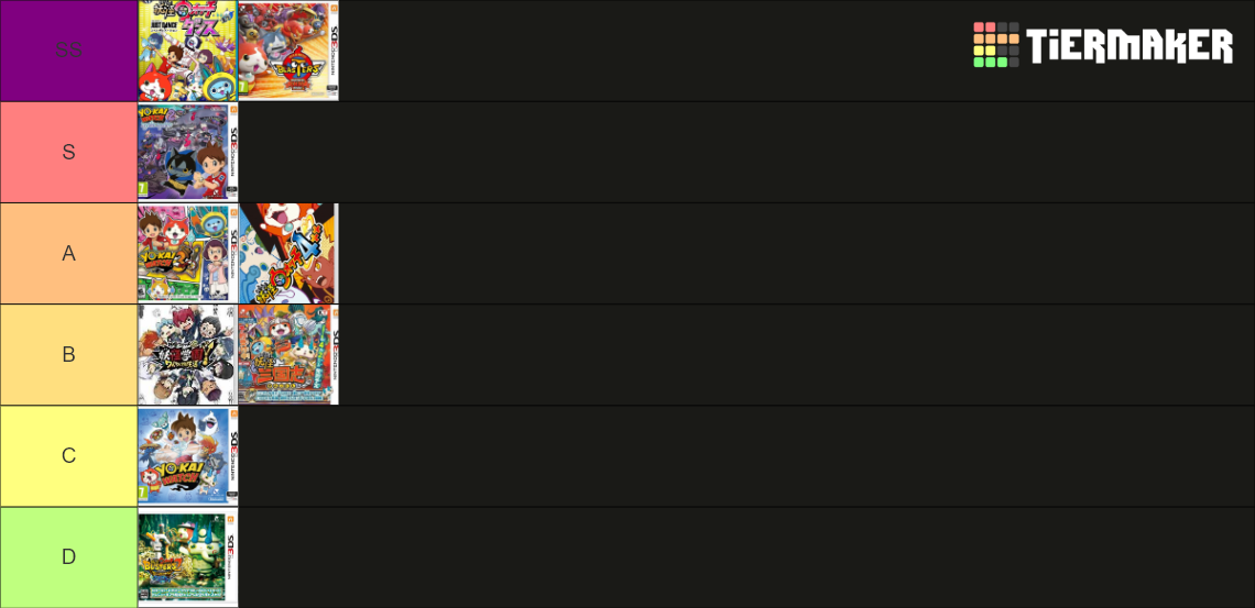 Yo-Kai Watch Games - Tier List (Community Rankings) - TierMaker