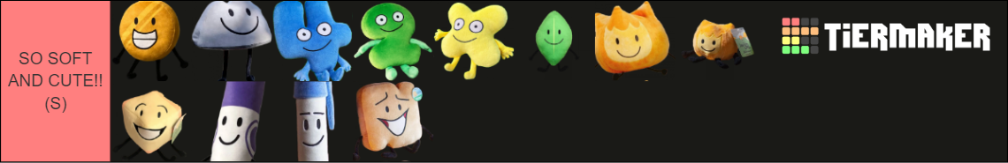 BFDI Plush (As of Two Plushie) Tier List (Community Rankings) - TierMaker