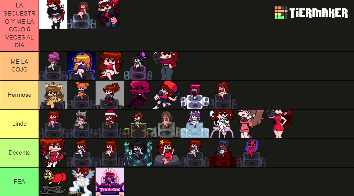 FNF Girlfriend Designs Tier List (Community Rankings) - TierMaker