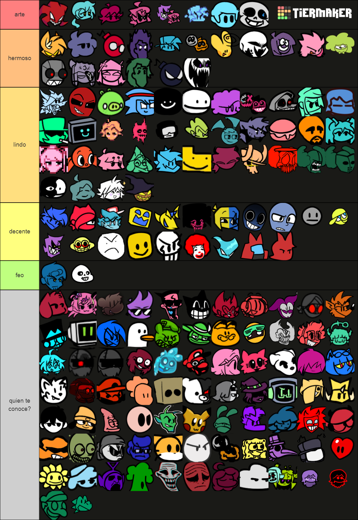 Iconos/Personajes de FNF Tier List (Community Rankings) - TierMaker