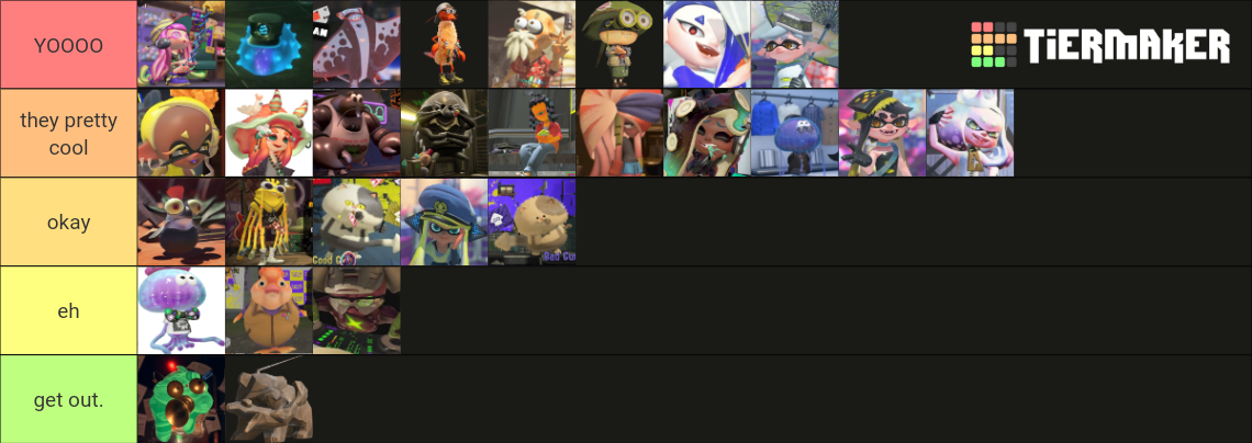 Splatoon 2 and 3 NPC Tier List (Community Rankings) - TierMaker