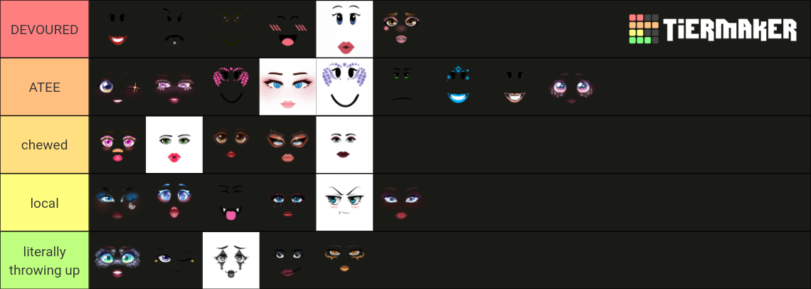 roblox barbie faces Tier List (Community Rankings) - TierMaker