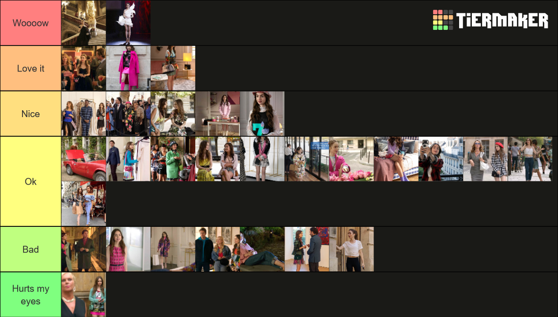 Emily in Paris Outfits Tier List (Community Rankings) - TierMaker