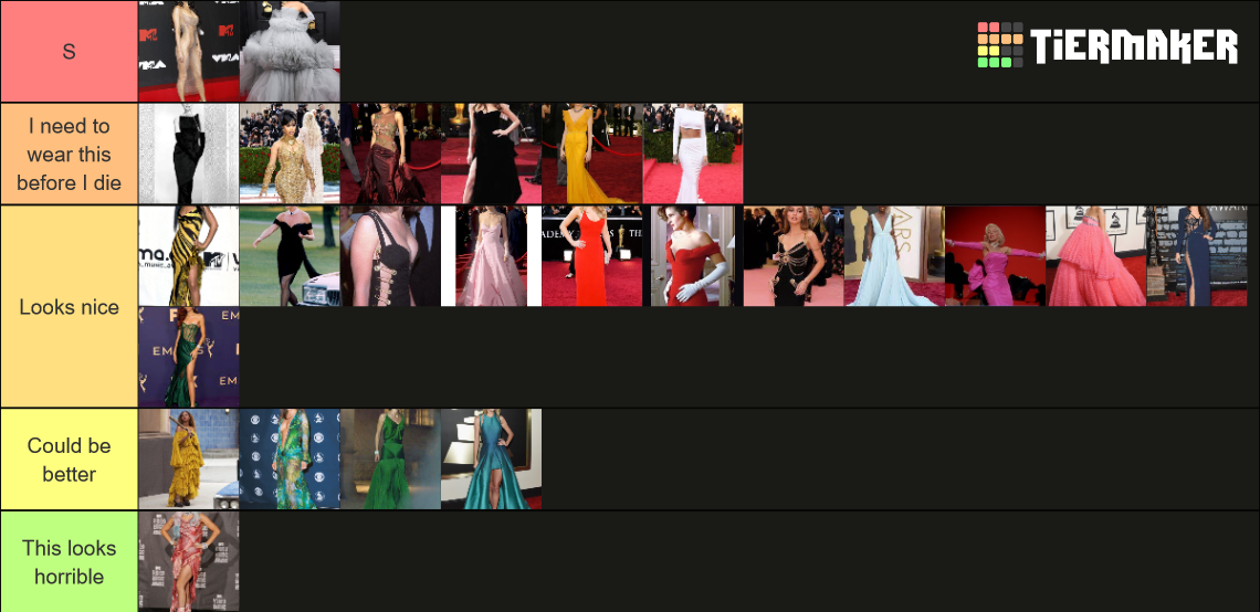 Recent Fashion Tier Lists - TierMaker