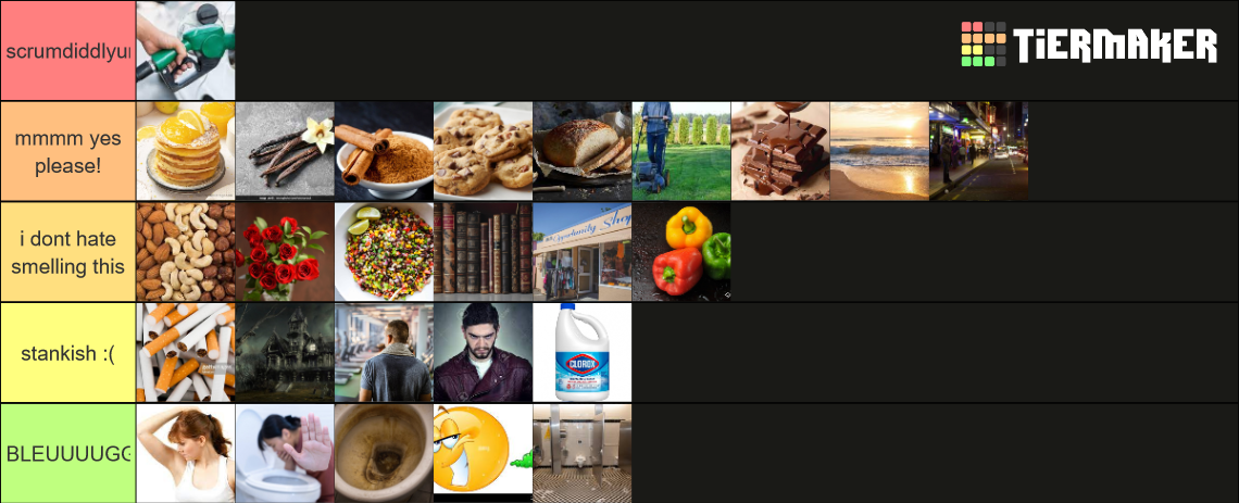 Smell Tier List (Community Rankings) - TierMaker
