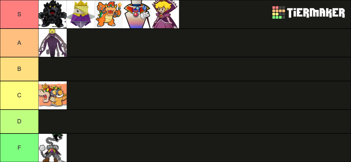 Paper Mario Final Boss Ranking Tier List (Community Rankings) - TierMaker