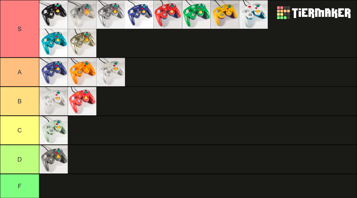Gamecube Controller Color Tier List (Community Rankings) - TierMaker
