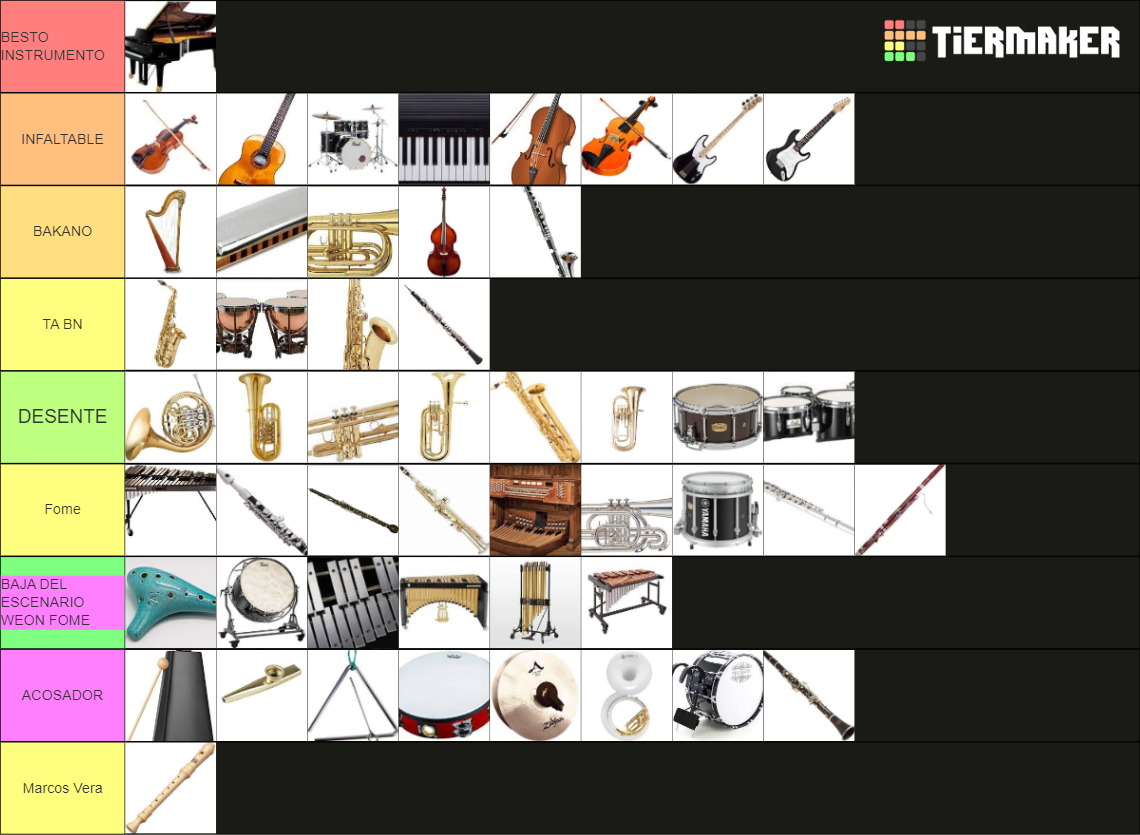 Instruments Tier List (Community Rankings) - TierMaker
